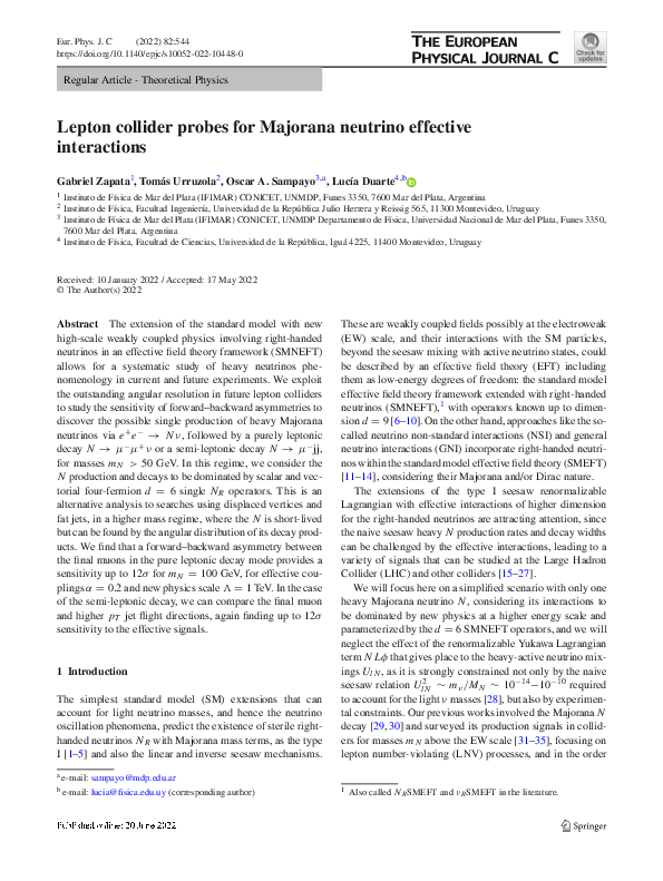 (PDF) Lepton collider probes for Majorana neutrino effective interactions