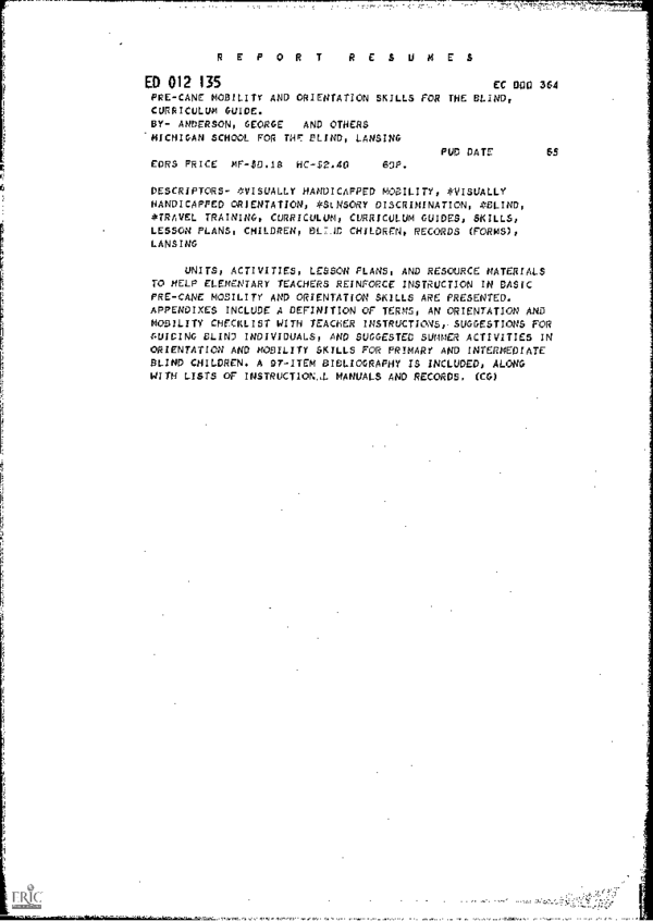 (PDF) Pre-Cane Mobility and Orientation Skills for the Blind ...