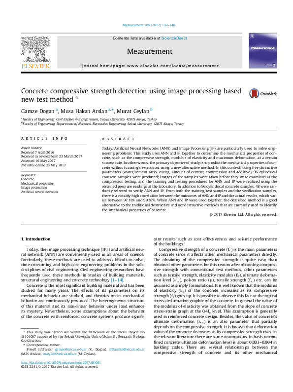 Pdf Concrete Compressive Strength Detection Using Image Processing 5756