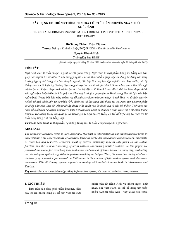 (PDF) Building a information system for looking up contextual technical dictionary