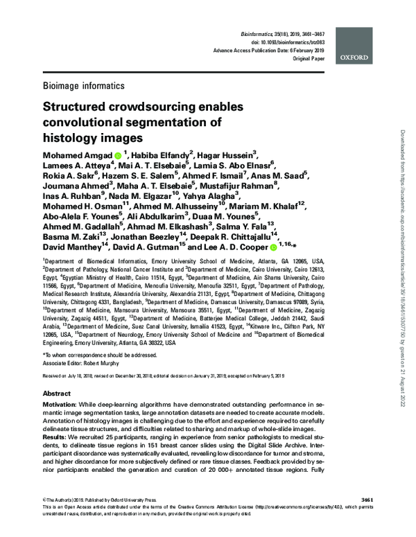 (PDF) Structured crowdsourcing enables convolutional segmentation of histology images
