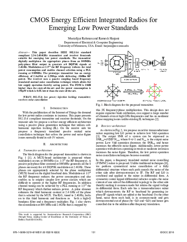 (PDF) Energy-Efficient CMOS Radios for Low Power Standards