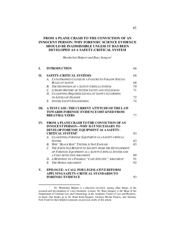 (PDF) From a Plane Crash to the Conviction of an Innocent Person: Why ...