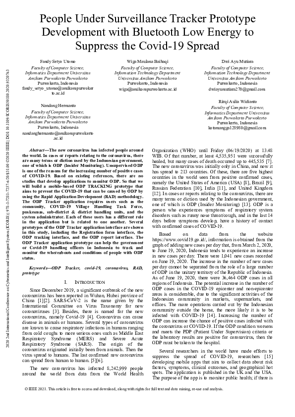 (PDF) People Under Surveillance Tracker Prototype Development with ...