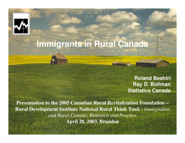 (PDF) Immigrants in Rural Canada