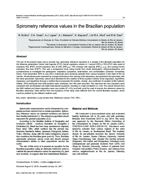 (PDF) Spirometry reference values in the Brazilian population ...