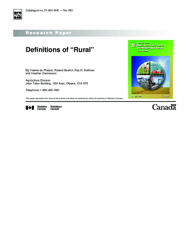(PDF) Definitions of "Rural