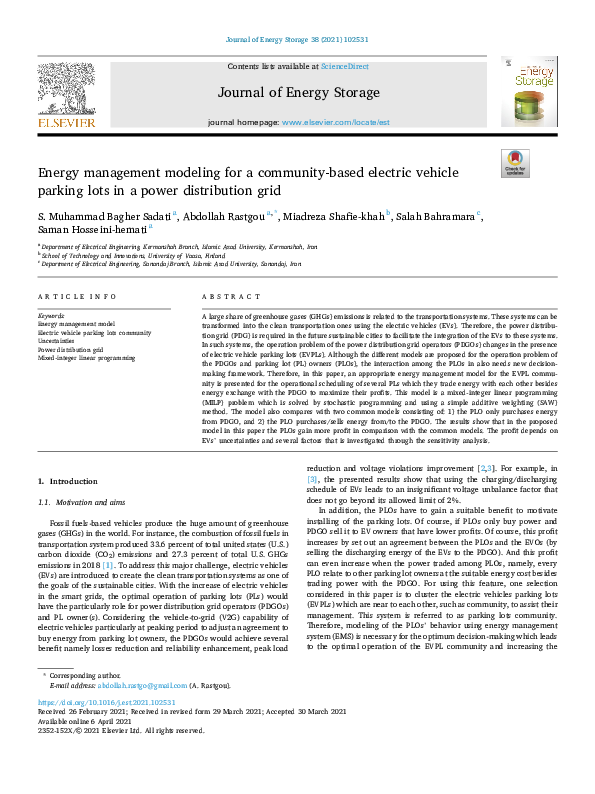 (PDF) Energy management modeling for a community-based electric vehicle ...