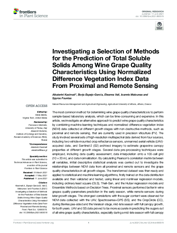 (PDF) Investigating a Selection of Methods for the Prediction of Total ...