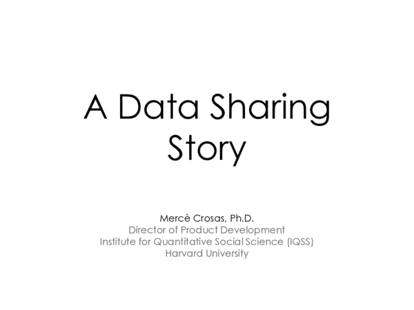 (PDF) A Data Sharing Story