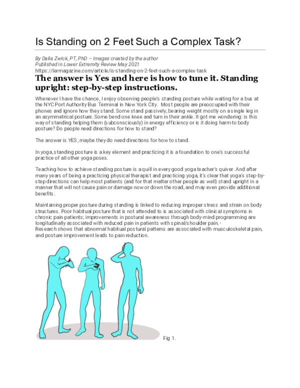 (PDF) Is Standing on 2 Feet Such a Complex Task | Dalia Zwick ...