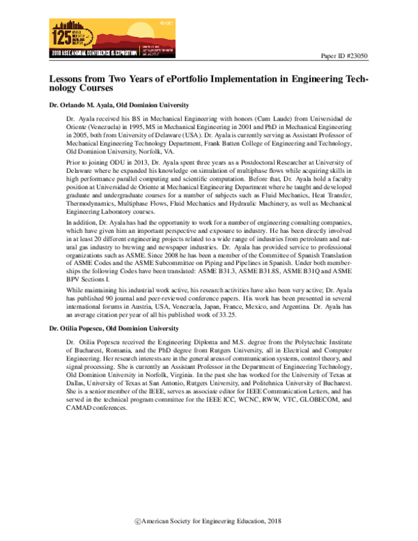 (PDF) Lessons from Two Years of ePortfolio Implementation in ...