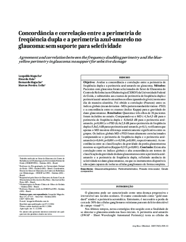 (PDF) Concordância e correlação entre a perimetria de freqüência dupla ...