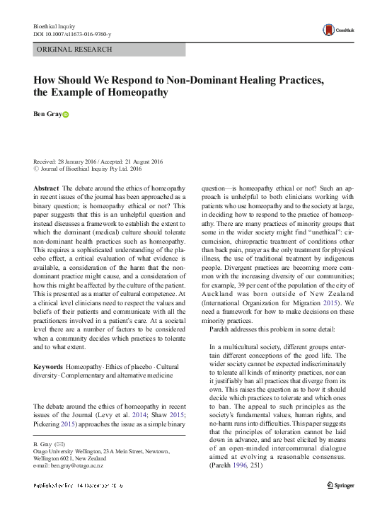 (PDF) How Should We Respond to Non-Dominant Healing Practices, the ...