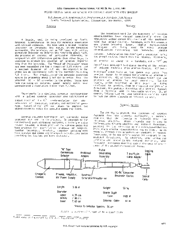 (PDF) Pulsed Neutron Gamma Ray Logging for Minerals Associated with Uranium