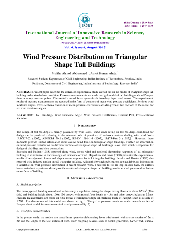 (PDF) Wind Pressure Distribution on Triangular Shape Tall Buildings