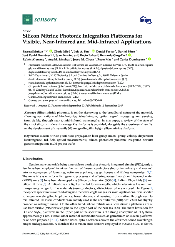 (PDF) Silicon Nitride Photonic Integration Platforms for Visible, Near ...