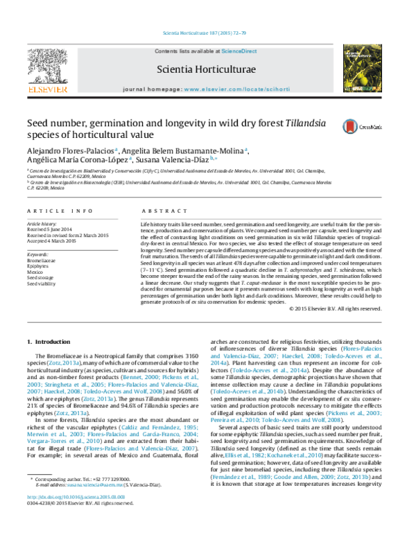 (PDF) Seed number, germination and longevity in wild dry forest ...