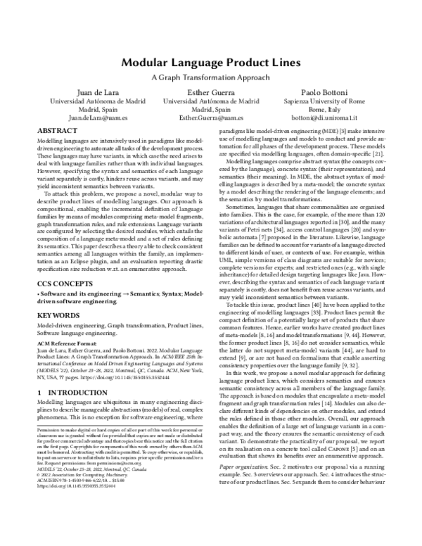 (PDF) Modular language product lines