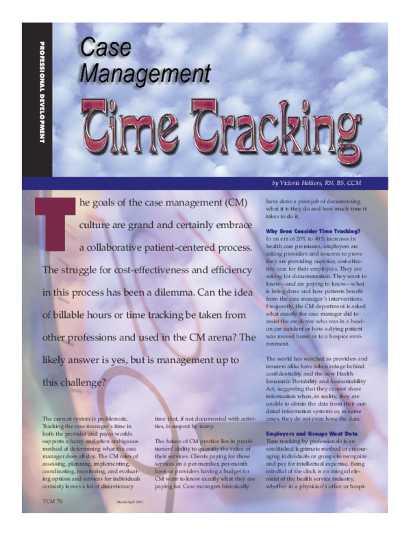 (PDF) Case management time tracking