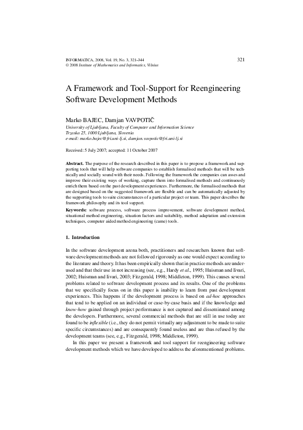 (PDF) A Framework and Tool-Support for Reengineering Software ...