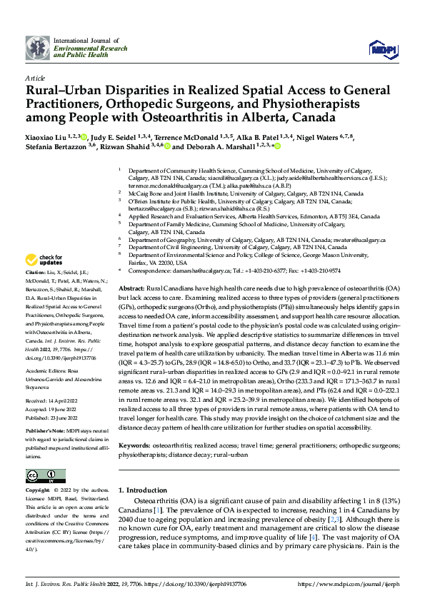 (PDF) Rural–Urban Disparities in Realized Spatial Access to General ...