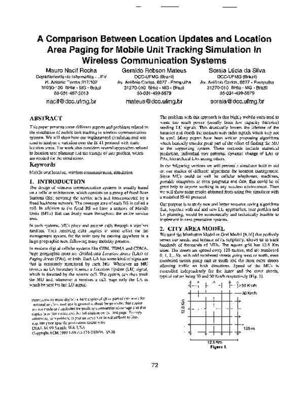 (PDF) A comparison between location updates and location area paging ...