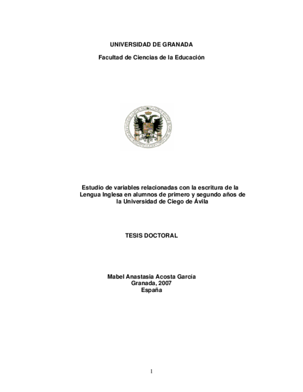 (PDF) Estudio de variables relacionadas con la escritura de la Lengua ...