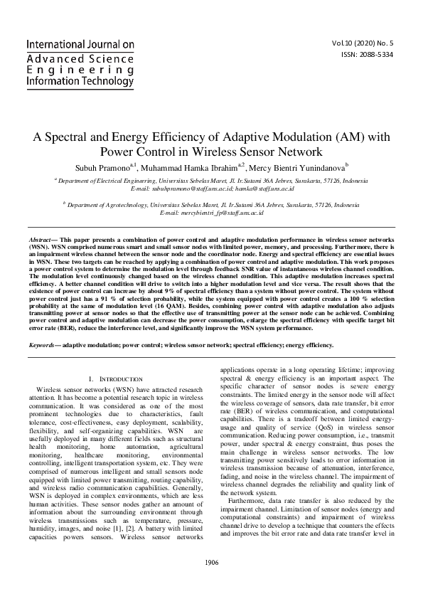 (PDF) A Spectral and Energy Efficiency of Adaptive Modulation (AM) with Power Control in ...