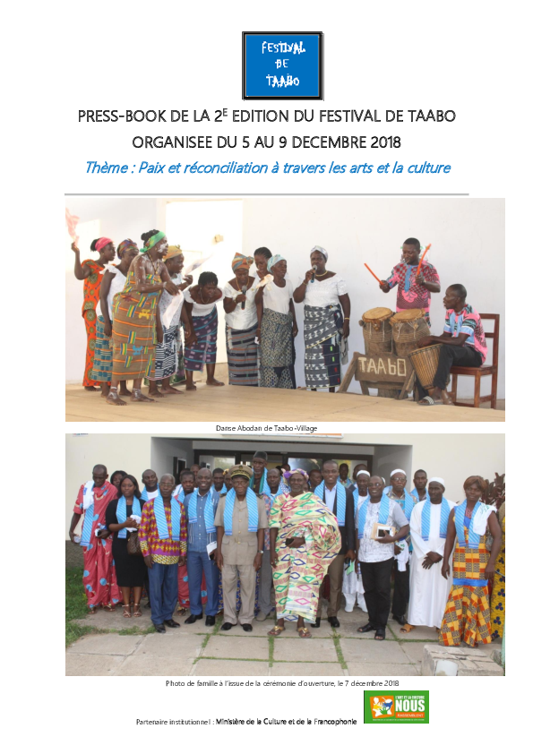 (PDF) Rapport d'activité de la 2e édition du Festival de Taabo (2018)