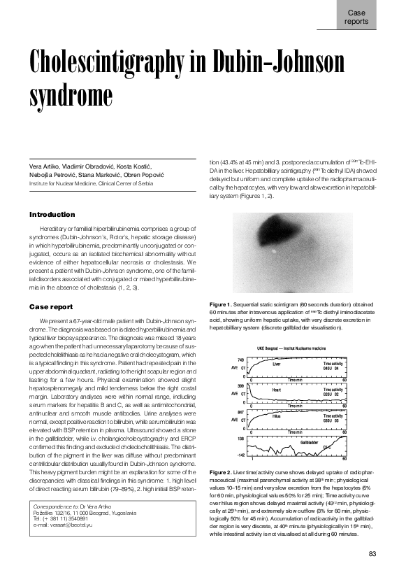 (PDF) Cholescintigraphy in Dubin-Johnson syndrome