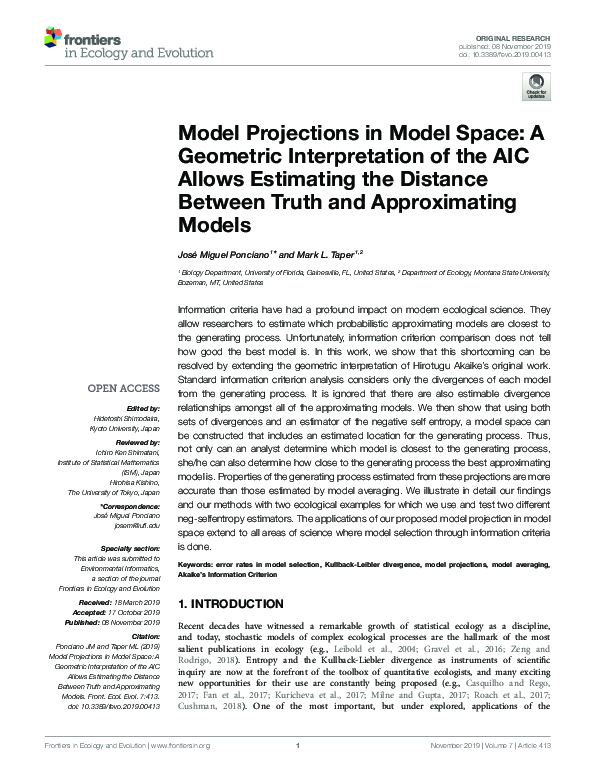 (PDF) Model Projections in Model Space: A Geometric Interpretation of ...