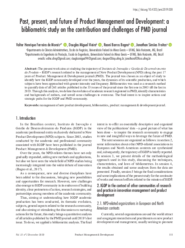 (PDF) Past, present, and future of Product Management and Development ...