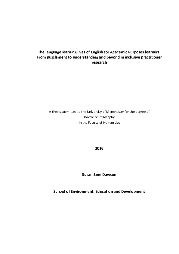 (PDF) The language learning lives of English for Academic Purposes ...