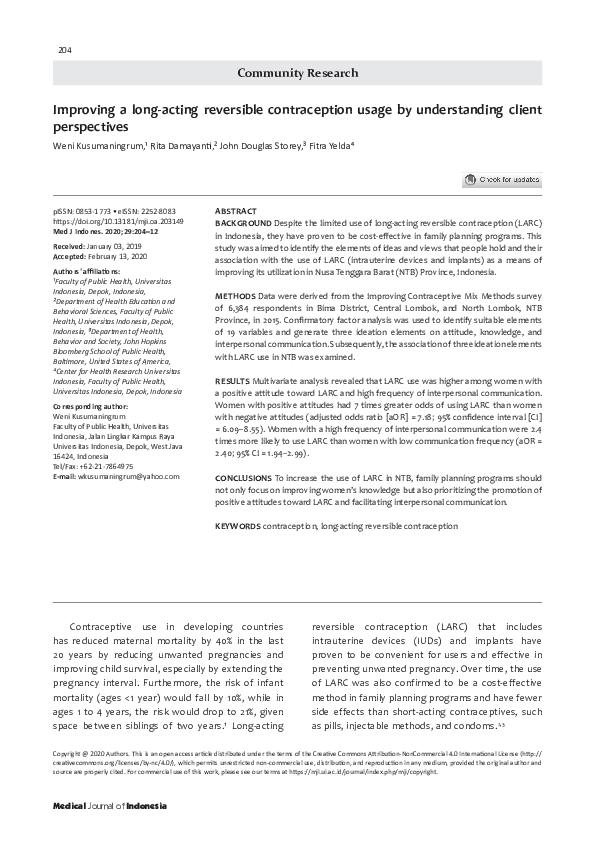 (PDF) Improving a long-acting reversible contraception usage by ...