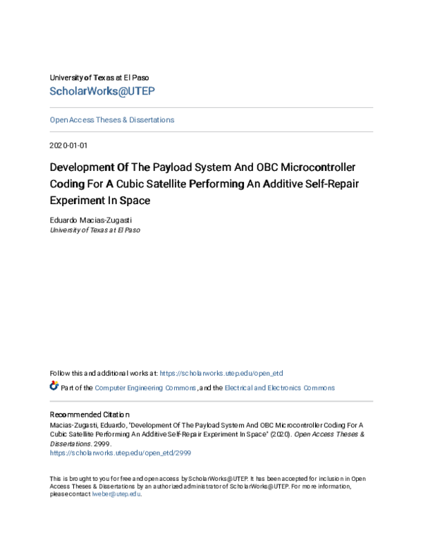 (PDF) Development of the Payload System and Obc Microcontroller Coding ...
