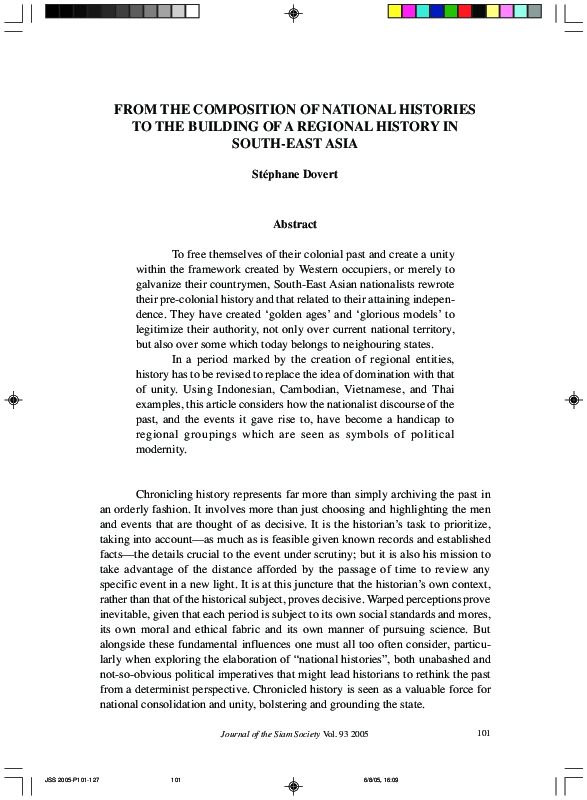 (PDF) From the Composition of National Histories to the Building of a ...