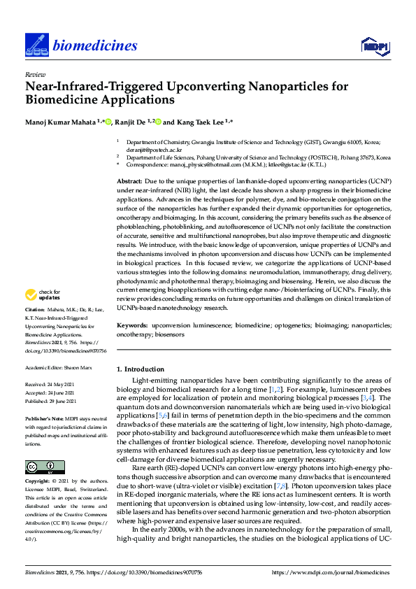 (PDF) Near-Infrared-Triggered Upconverting Nanoparticles for ...