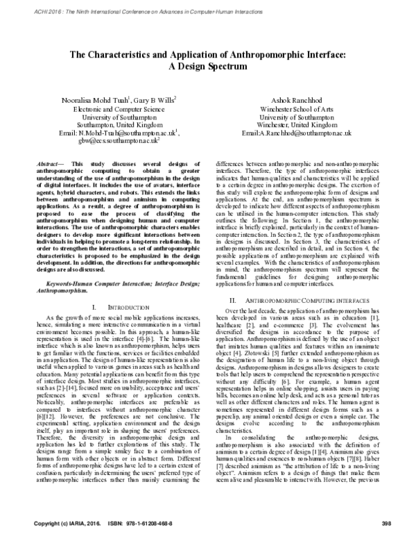 (PDF) Designing Effective Anthropomorphic Interfaces