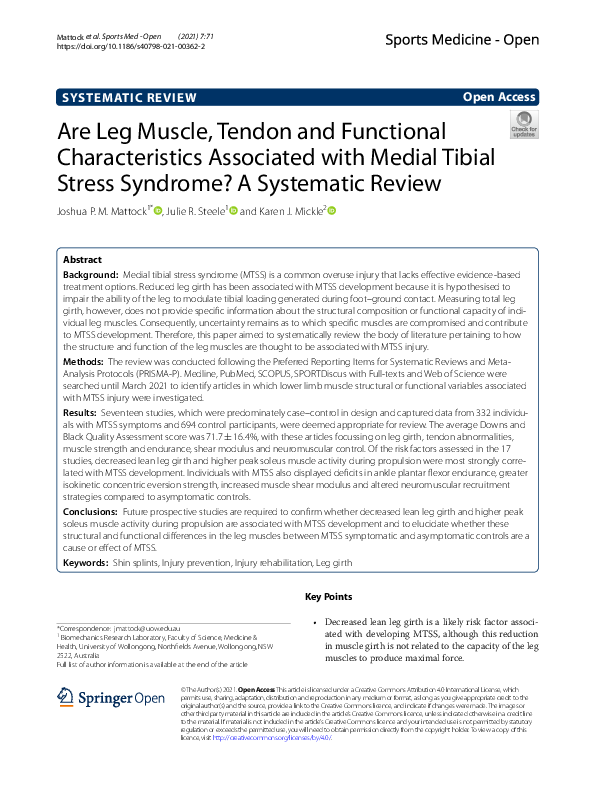 (PDF) Are Leg Muscle, Tendon and Functional Characteristics Associated ...