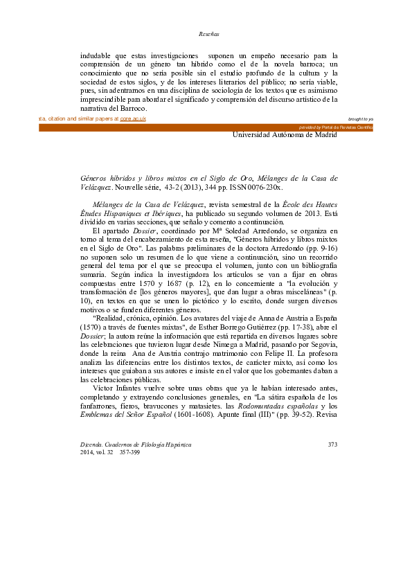 (PDF) Géneros híbridos y libros mixtos en el Siglo de Oro, Mélanges de ...