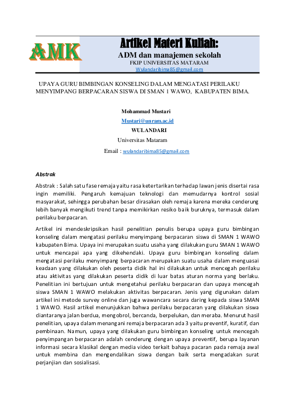 (PDF) Artikel Materi Kuliah