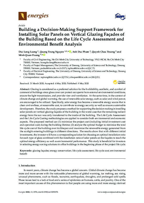 Pdf Building A Decision Making Support Framework For Installing Solar
