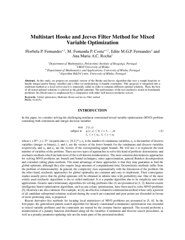 (PDF) Multistart Hooke and Jeeves filter method for mixed variable ...