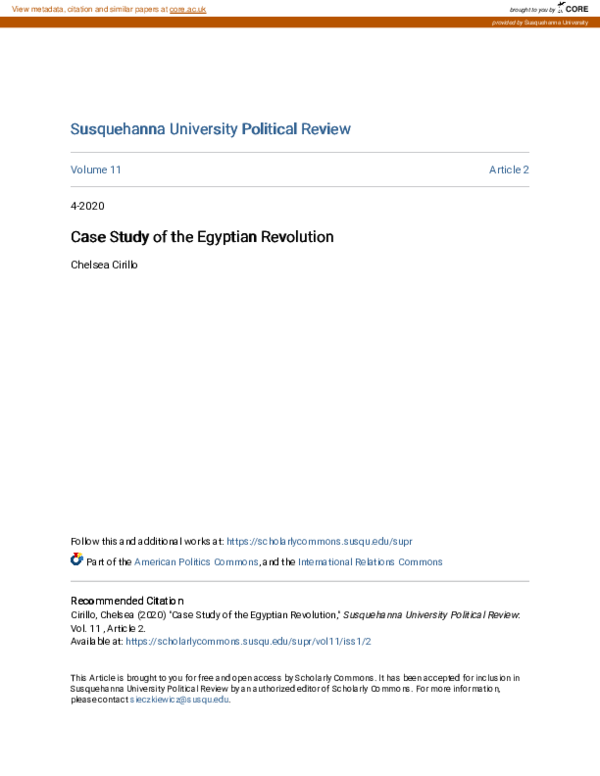 (PDF) Case Study of the Egyptian Revolution