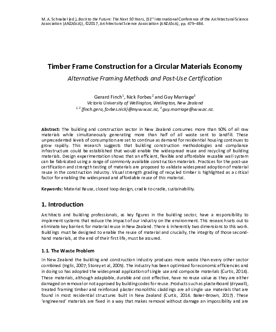 (PDF) Timber Frame Construction for a Circular Materials Economy