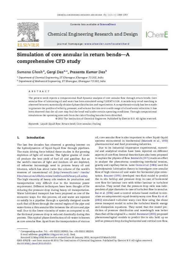 (PDF) Simulation of core annular in return bends—A comprehensive CFD study