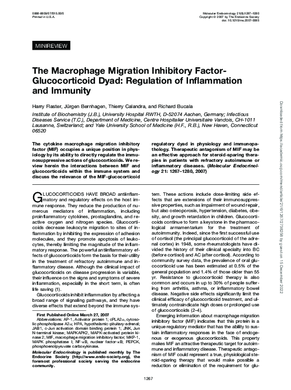 (PDF) The Macrophage Migration Inhibitory Factor-Glucocorticoid Dyad ...