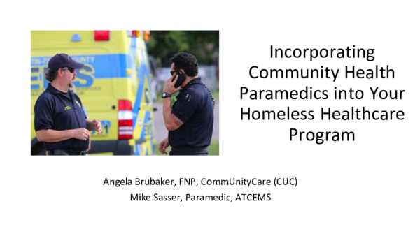 (PDF) Incorporating Community Health Paramedics into Your Homeless ...