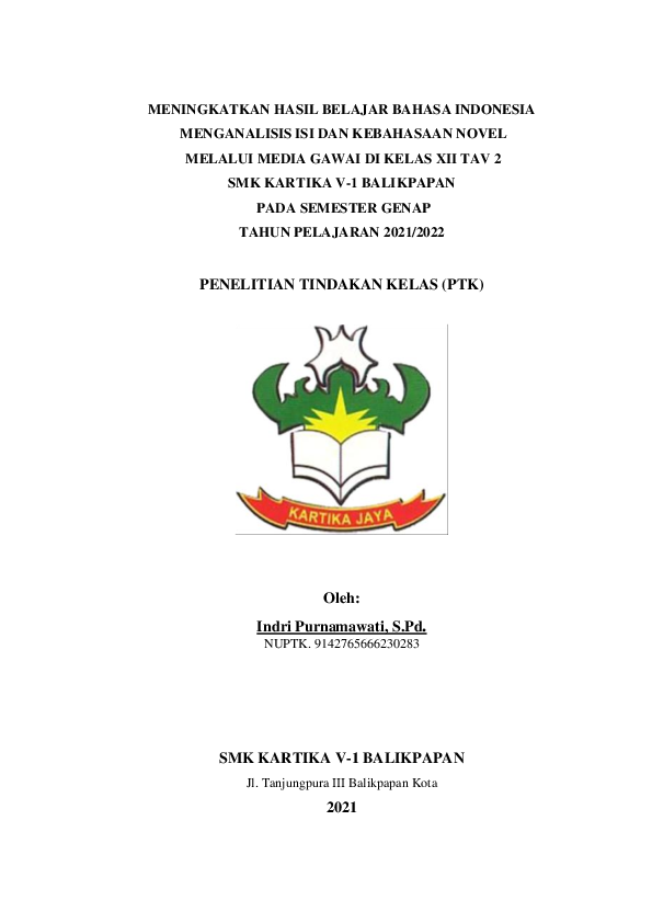 (PDF) PTK Meningkatkan Keterampilan Siswa Menganalisis Isi Novel ...